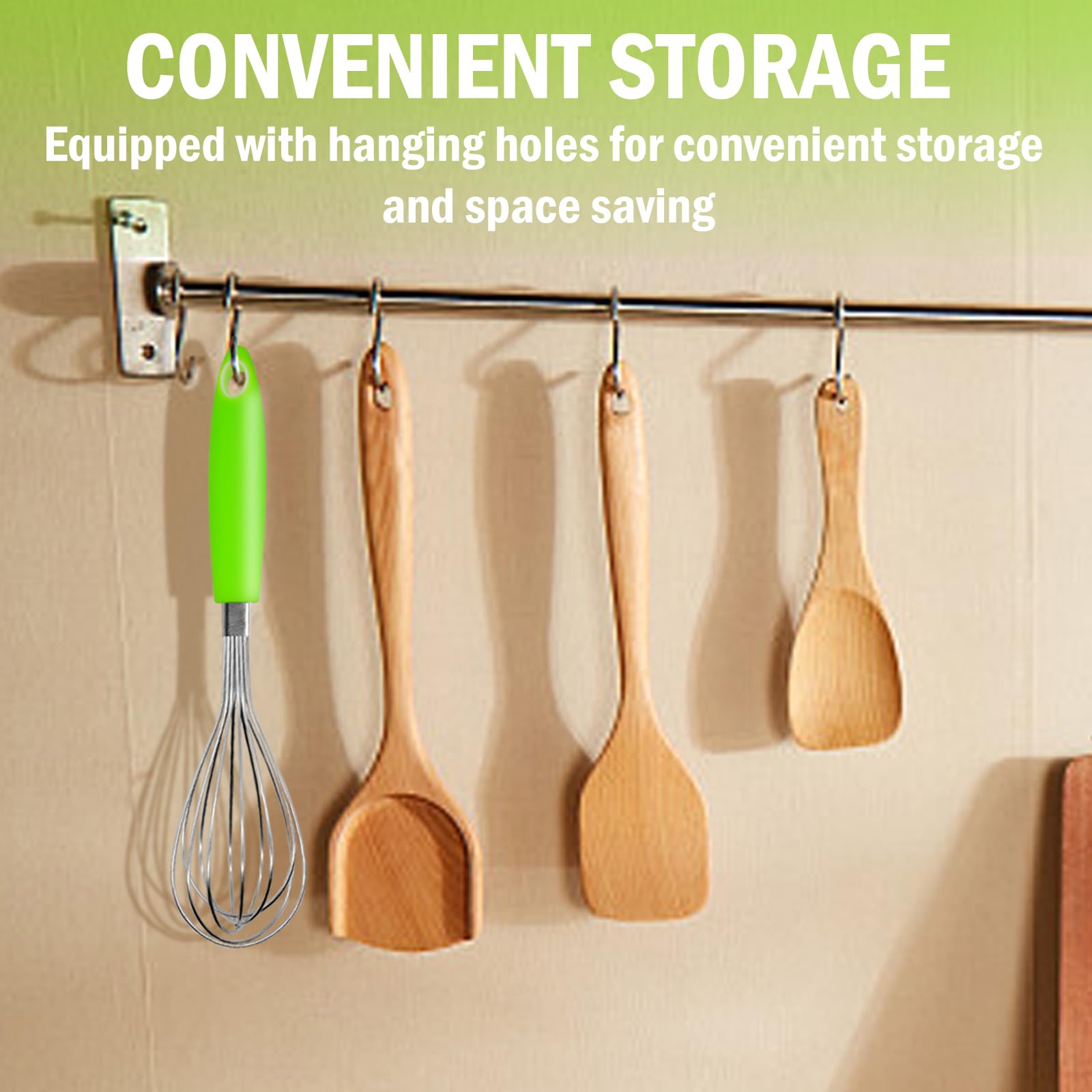 Sneosnai# Stainless Steel Manual Egg Beater For Household Kitchens, Suitable For Mixing, Patting, And Stirring, Hand Whisk, Green
