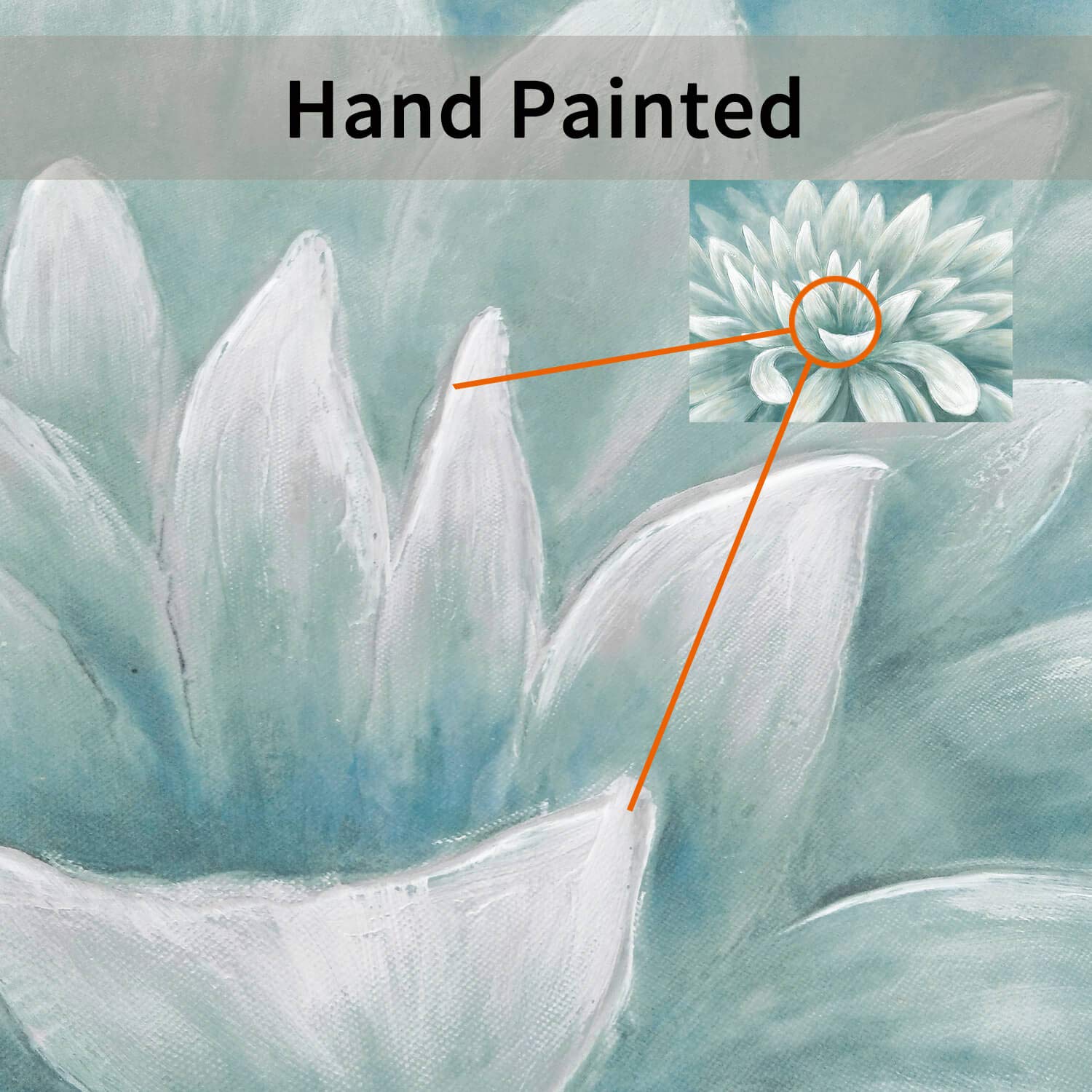 TAR TAR STUDIO Abstract Floral Picture Wall Art: Blossom Flower Painting Print Artwork on Canvas for Bedroom Office (24''W x 18''H, Multiple Sizes)