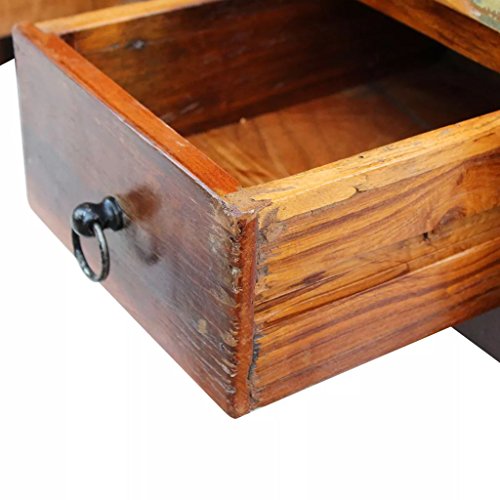 vidaXL Coffee Table 35.4"x17.7"x13.8",Rustic Coffee Table with 2 Drawers Tea,End Side Table Storage Cabinet Box Pure Handmade for Home Office Living Room Furniture,Solid Mango Wood