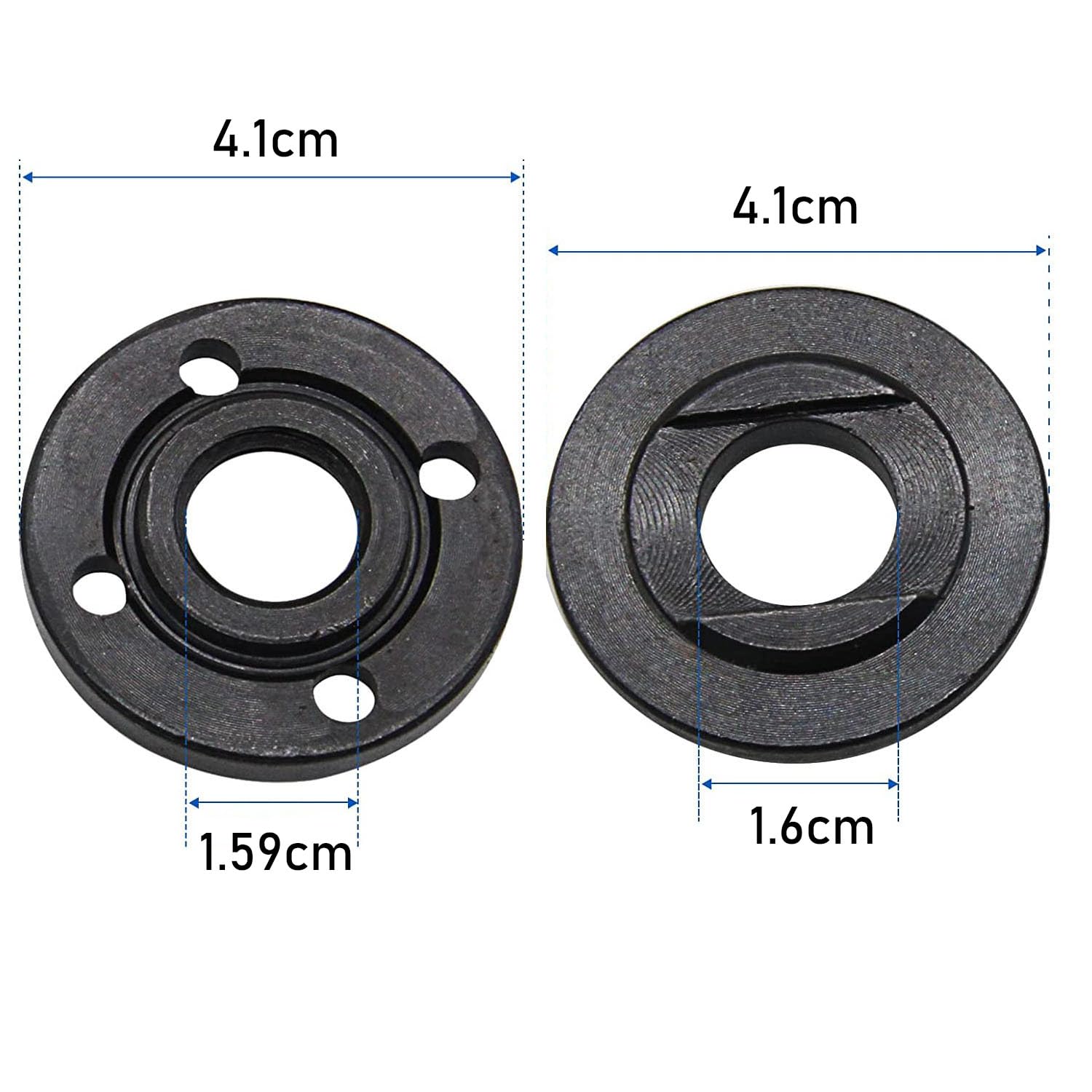 Totowood 7PCS Grinder Flange Angle Wrench Spanner Metal Lock Nut,1PCS Angle Grinder Wrench, 6PCS Flange Nuts,Compatible with Dewalt Bosch Black Decker Ryobi Makita(5/8"-11 threaded shaft)