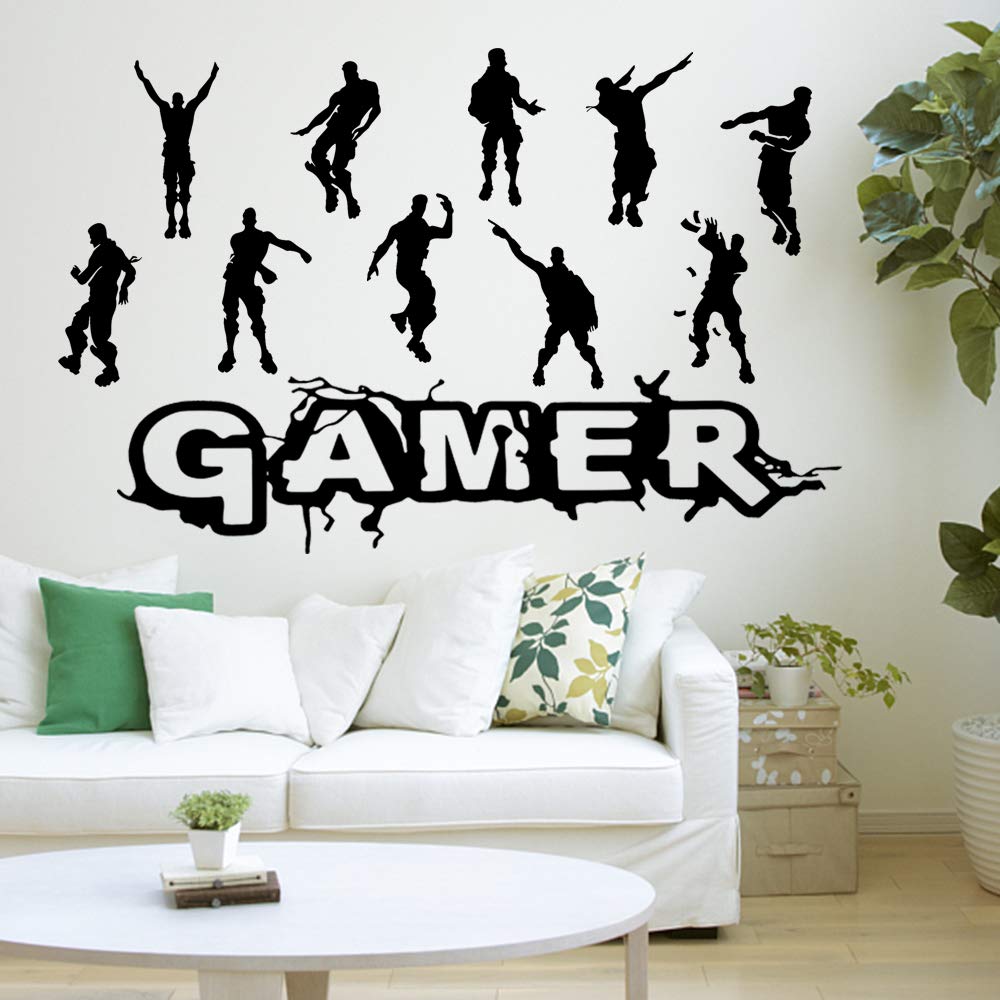 Video Game Wall Decal Wall Sticker, Gamer Wall Decal Peel & Stick Poster Decals Floss Dancing Game Nursery Kids Room Game Stickers