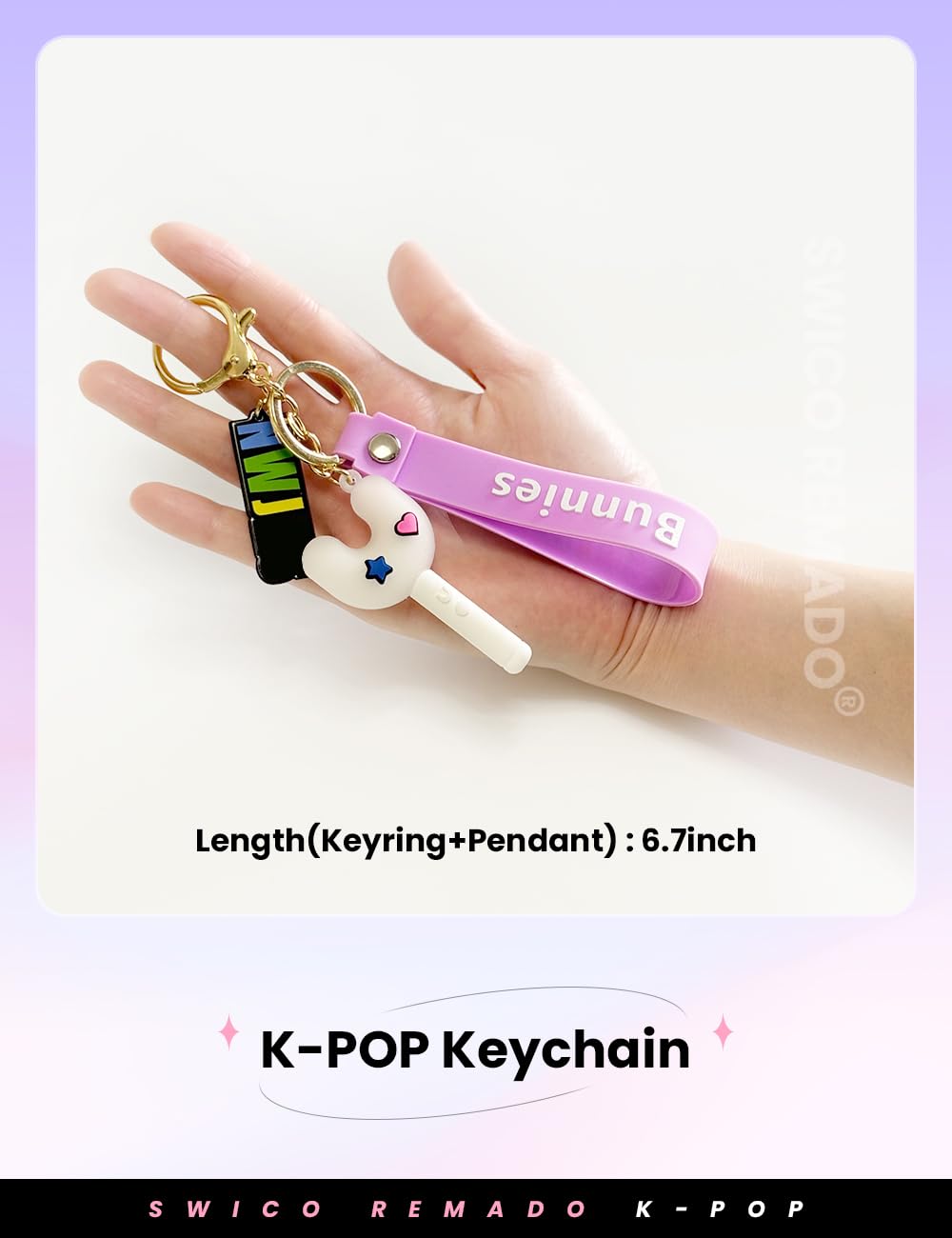 Swico Remado Kpop Keychains Cute Keyring Car Key Pendant Women Handbag Wallet Keychain Pendants
