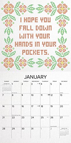 Willow Creek Press Bitchin' Cross-Stitchin' Monthly 2024 Wall Calendar (12" x 12")