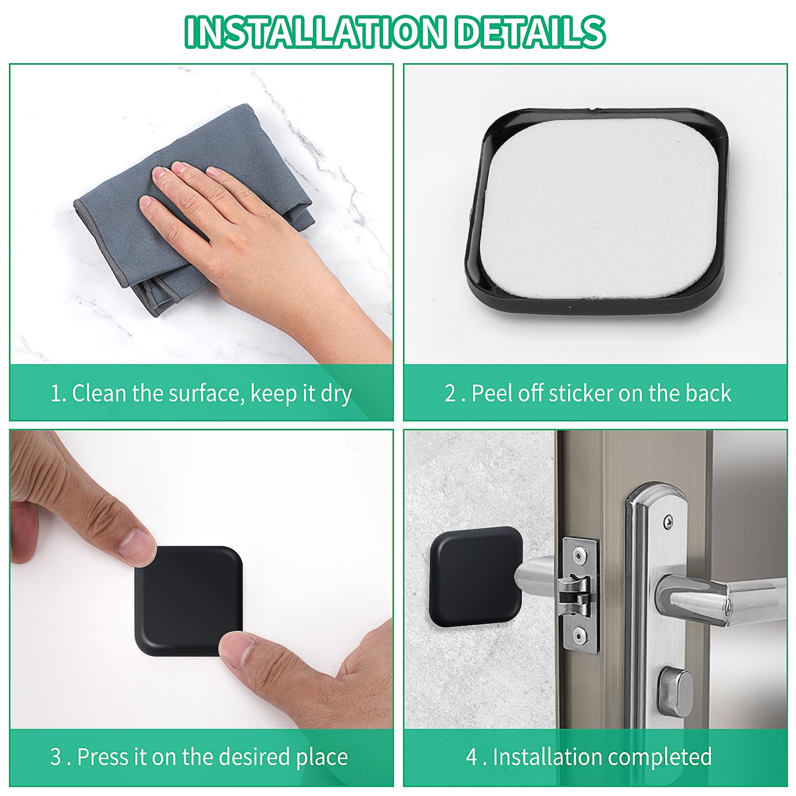 WLLHYF Door Stoppers Wall Protector, 6pcs Soft Silicone Self Adhesive Crash Pad Thickened Door Handle Bumper Door Knob Guard for Home Office Walls