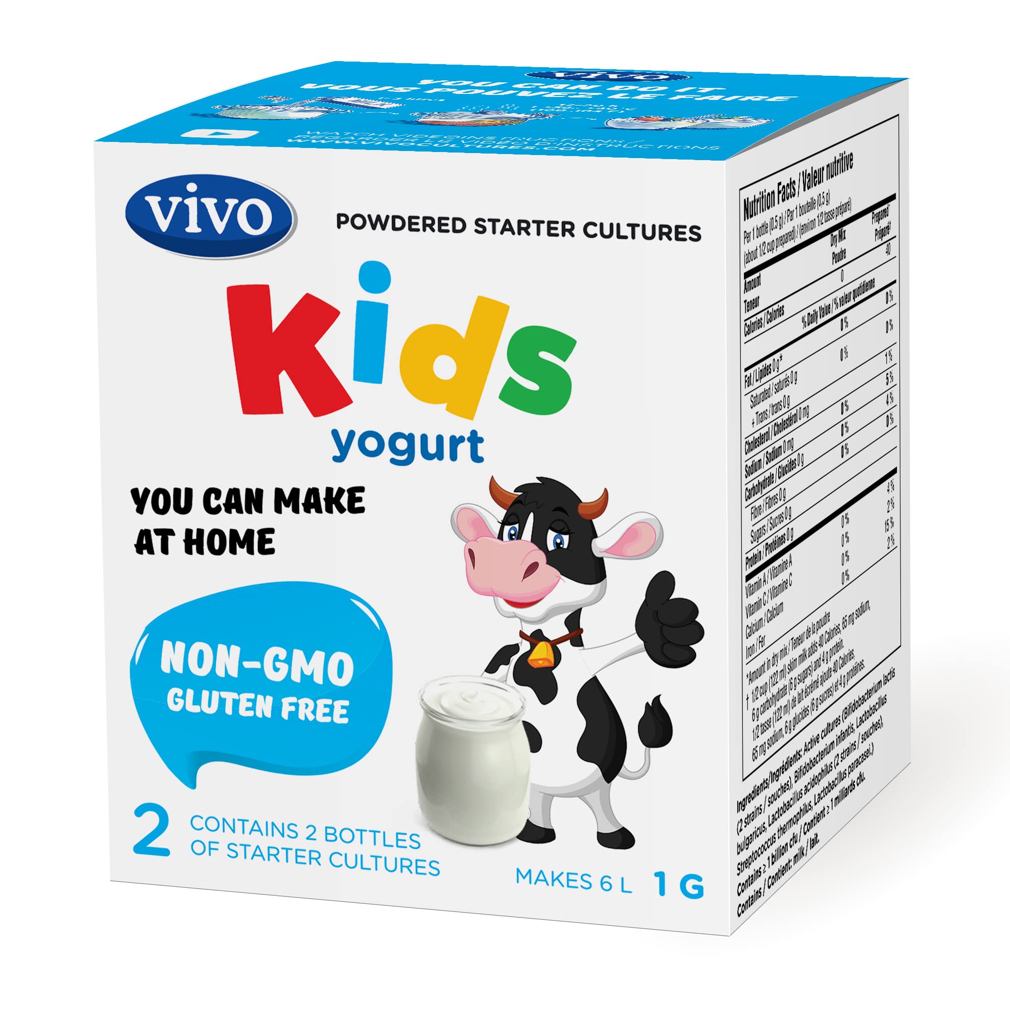 VIVO Kids Yogurt Starter (5 Boxes) Value Pack/Makes up to 30 quarts of Yogurt