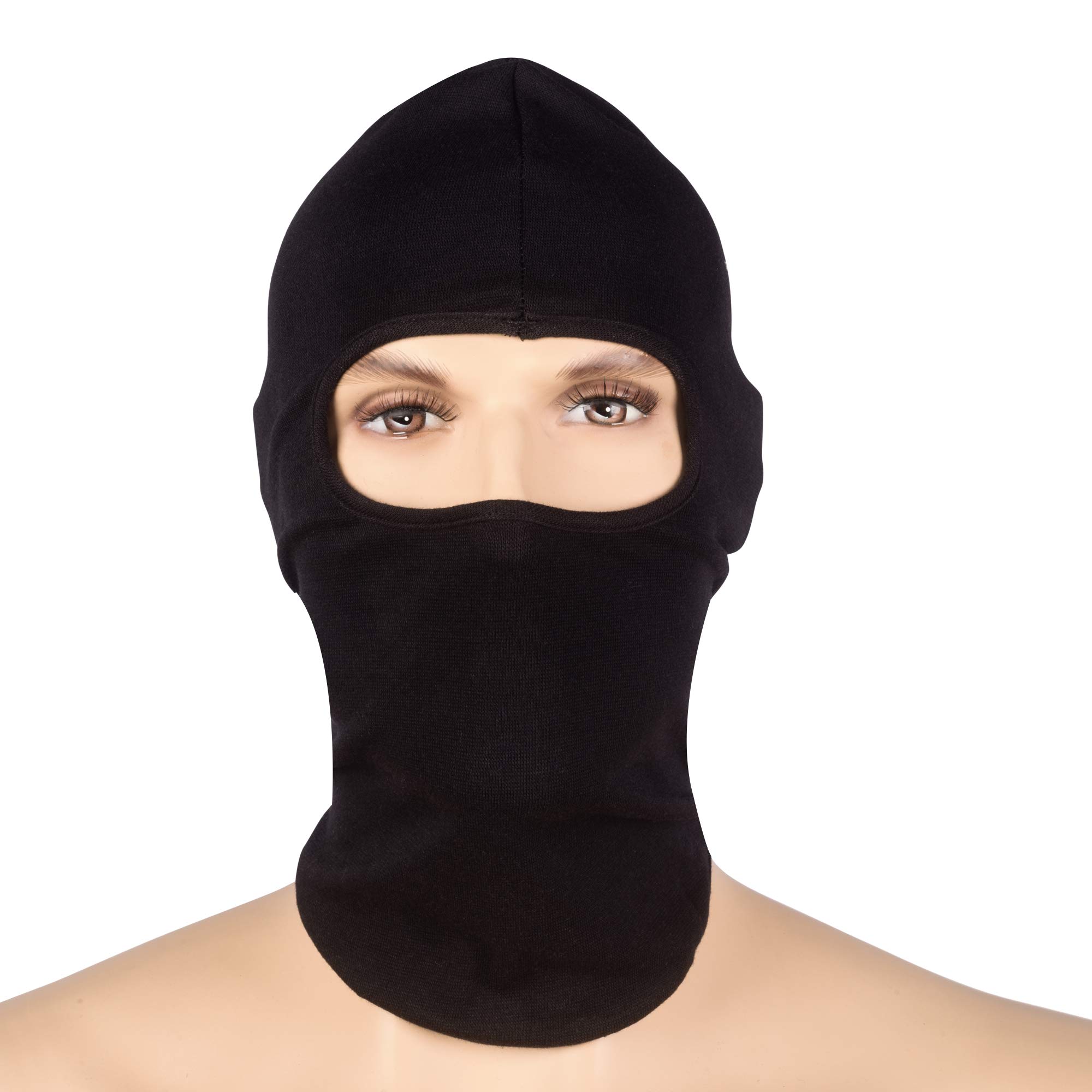 Texas FRC - Flame Resistant Balaclava Protective Face Masks with Filter Pocket - HRC 2-100% Cotton Lightweight - FRC Mask (Black)