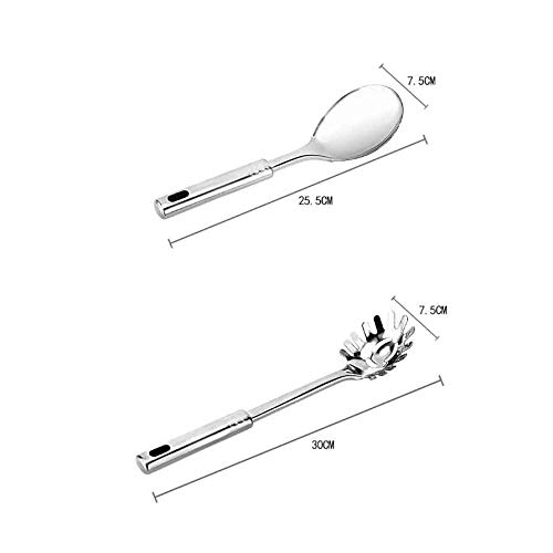 SDGH 7Pcs Kitchen Utensils Set Stainless Steel Cookware Cooking Tool Soup Spoon spatula Fork Shovel with Frame Kitchenware Kit