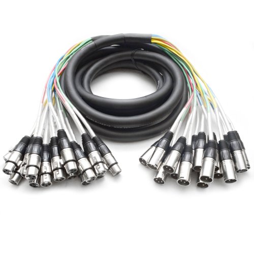 Seismic Audio - 16 Channel XLR Snake Cable - 15 Feet Long - Pro Audio Snake for Live Live, Recording, Studios, and Gigs - Patch, Amp, Mixer, Audio Interface 15'