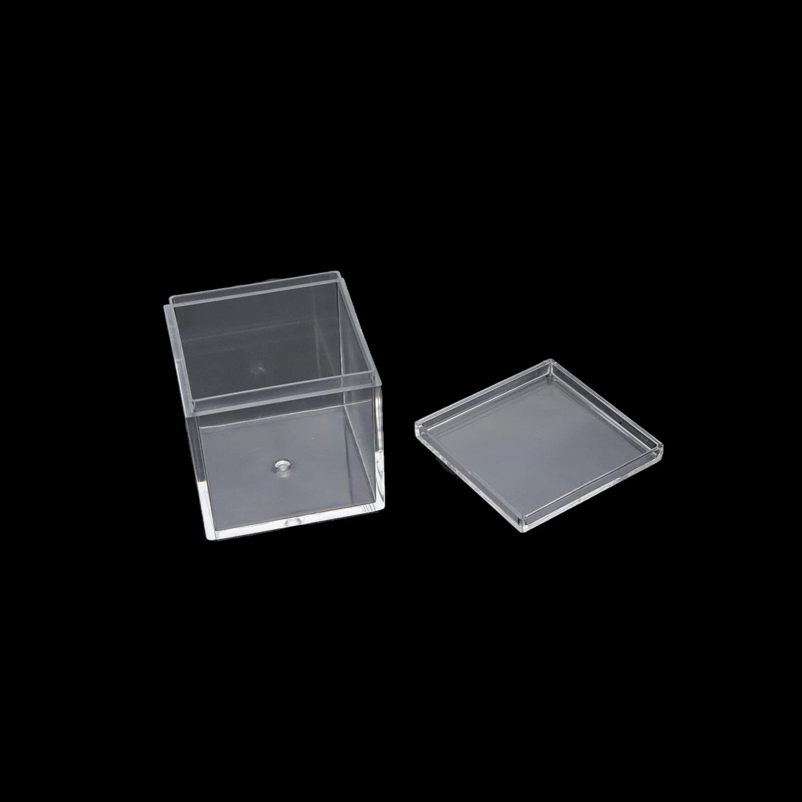 Wealrit 6 Pcs Mini Clear Acrylic Square Cub Boxes for Display Small Plastic Storage Boxes with Lid Tiny Jewelry Organize Containers(1.8 x 1.8 x 1.8 inch)