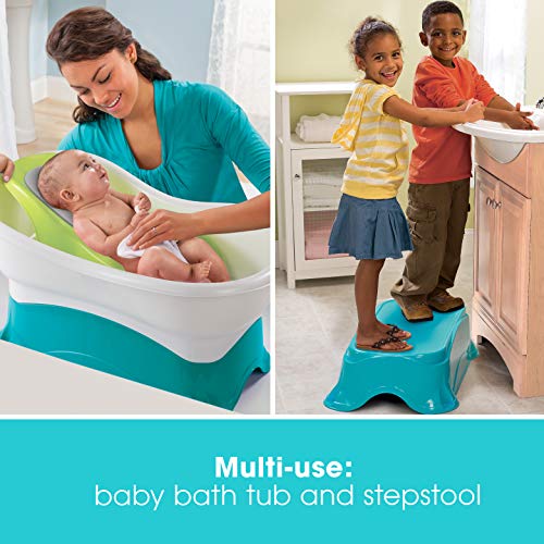 Summer Infant Comfort Height Bath Tub Elevated and Spacious Baby Bathtub with Newborn Bath Support Extended Use Features Include Stand-Alone Kneeler and Stepstool
