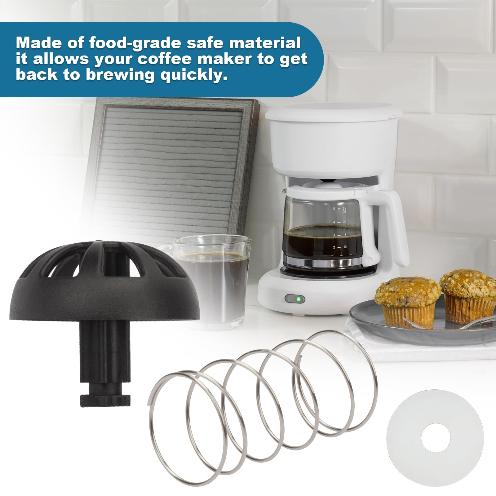 Showingo Coffee Machine Brew Basket Bottom Spring Loaded Stopper Kits(1 pack) ,Compatible with Mr. Coffee Parts 185774-000-000,112435-000-000, 112435000000, 112435 000 000