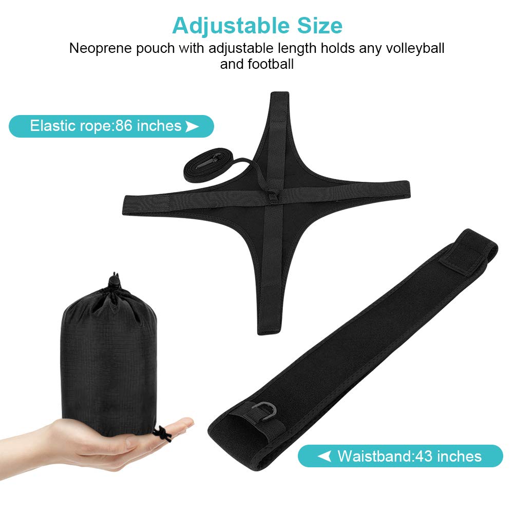 Volleyball Training Equipment Aid, Adjustable Solo Practice Soccer Volleyball Trainer, Volleyball Practice Rope for Serving, Spiking, Swing, Return Ball