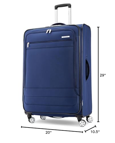 Samsonite Aspire DLX Softside Expandable Luggage with Spinner Wheels, Checked-Large 29-Inch, Blue Depth