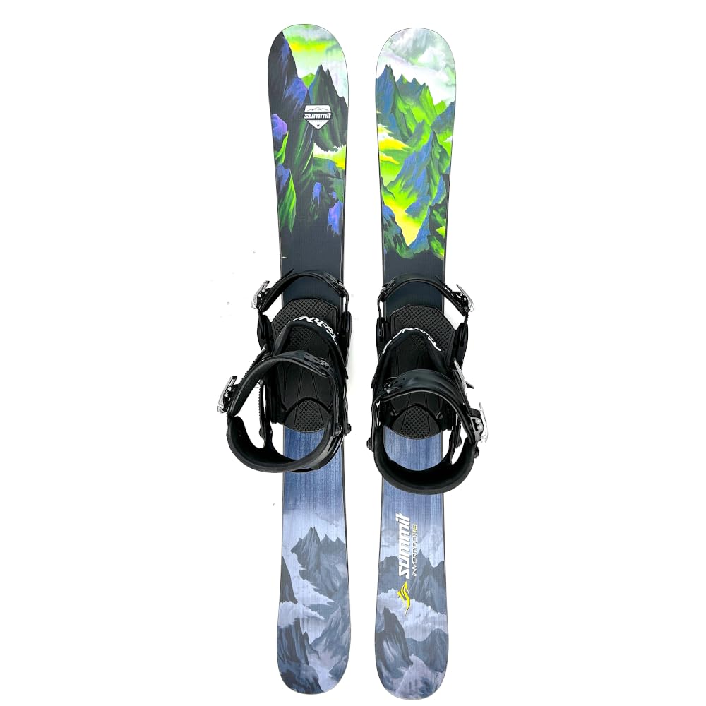 Summit Skiboards Invertigo 118cm Ski Boards with Technine Custom Pro DS Snowboard Bindings & Risers