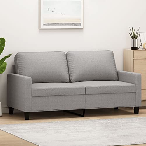 SKM 2-Seater Sofa Light Gray 55.1" Fabric (22 KG/48.4 LBS)-8701