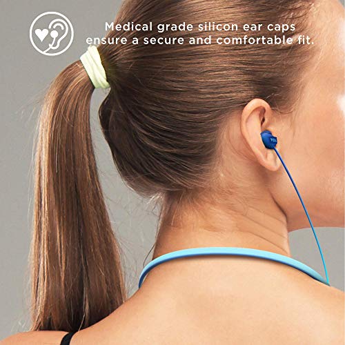 TCL SOCL300BT Wireless Bluetooth in-Ear Earbud Headphones with Noise Isolation and Extra-Long 17hr Playback Battery, Built-in Mic - Ocean Blue