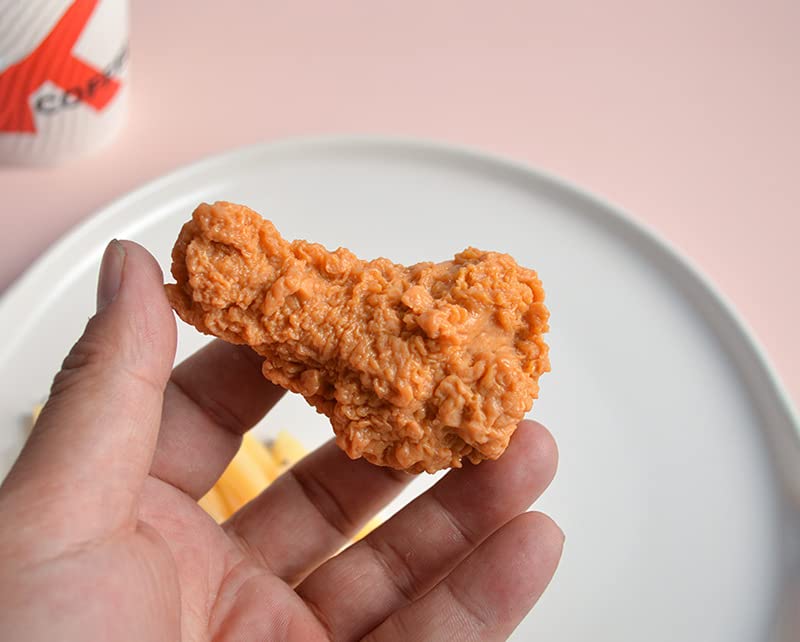 SKNGMO Imitation Food Keychain Fried Chicken Nuggets Chicken Leg Chicken Wing Creative Keyring Handbag Purse Car Accessories