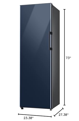 SAMSUNG 11.4 Cu Ft BESPOKE Flex Column Compact Refrigerator w/ Freezer, Flexible Slim Design for Small Spaces, Even Cooling, Reversible Door, Energy Star Certified, RZ11T747441/AA, Navy Glass