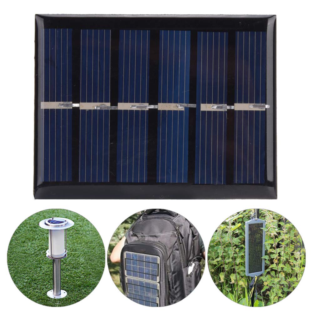 Solar Panel, 4Pcs 3V 0.3W Polycrystalline Silicon DIY Safety Solar Power Charging Panel with Cable, Intelligent Stabilized Voltage Control, 65x48mm