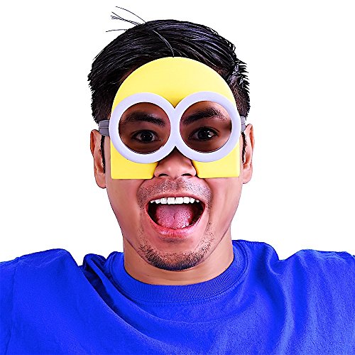 Sun-Staches Minions Official Kevin Goggles Mask | Costume Accessory |White Goggles Signature Yellow Minion Mask | One Size Fits Most