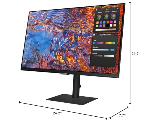 Samsung 27-Inch ViewFinity S80PB Series UHD Computer Monitor, DCI-P3 98%, VESA DisplayHDR 400, IPS Panel, Matte Display, USB-C, PIP/PBP, Intelligent Eye Care, LS27B806PXNXGO, 2023,Black
