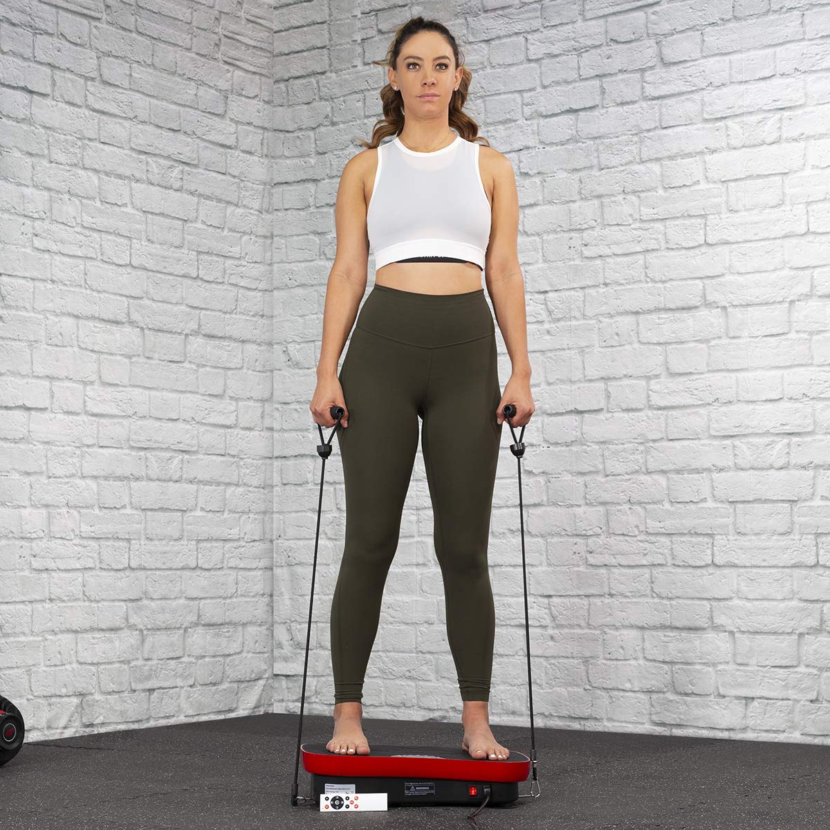 XtremepowerUS Fitness Vibration Platform Whole Body Vibration Machine Crazy Fit Plate with Remote Control & (2) Resistance Bands