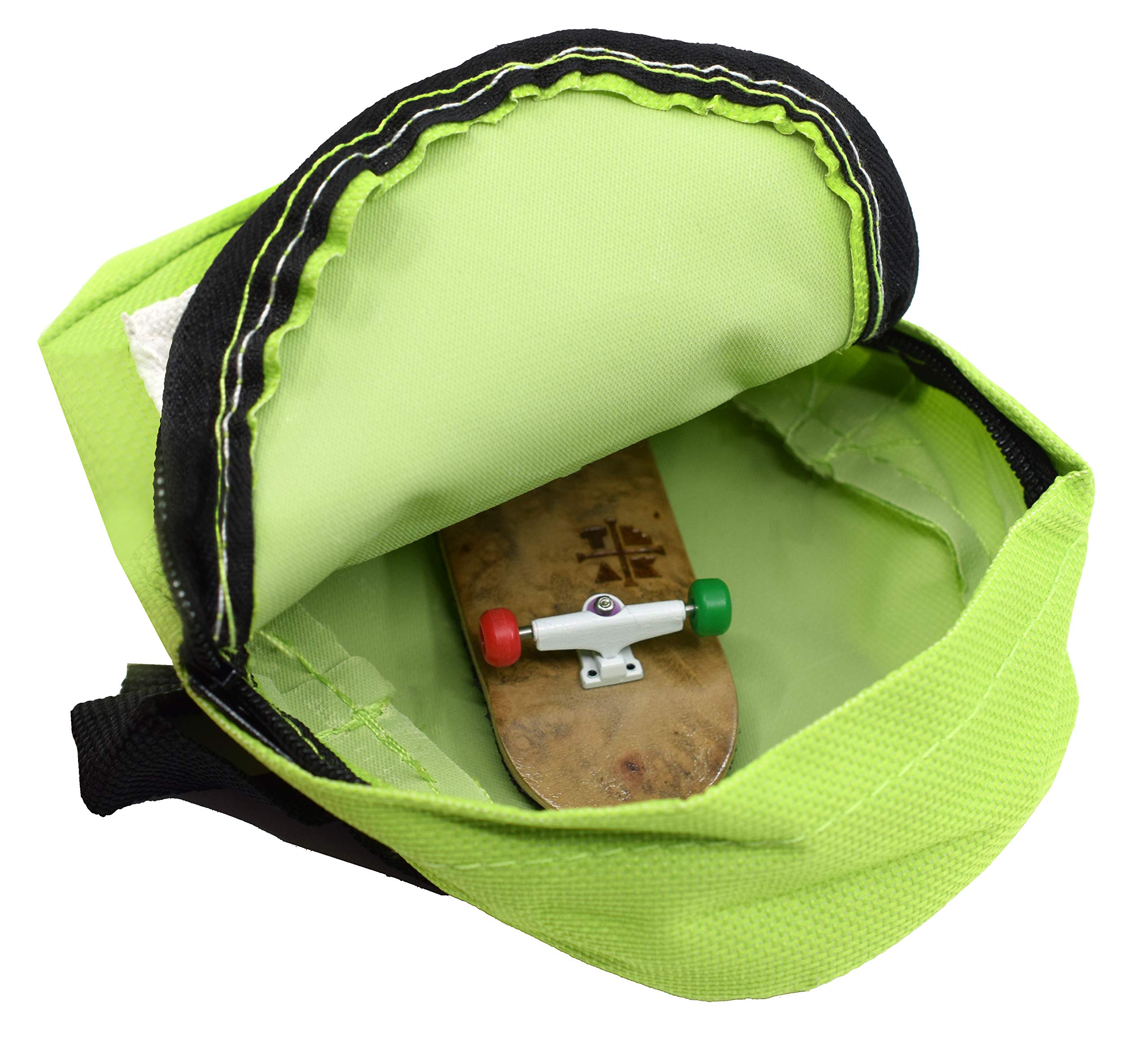 Teak Tuning Fingerboard Backpack Case, Green - 5" x 3.75" - Miniature Canvas Bag for Tuning Travel & Storage