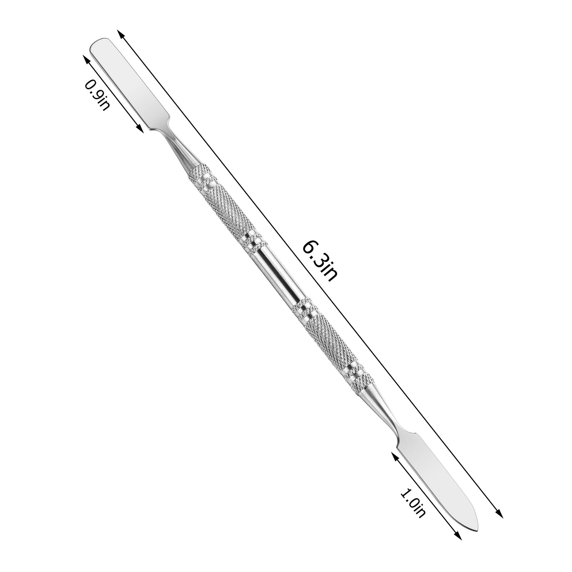Wismee 5Pcs Makeup Spatula tool metal Set Professional Beauty Stainless Steel Cosmetics Mixer Long Metal Spatula Depotting Mixing Tool (#1+#2)