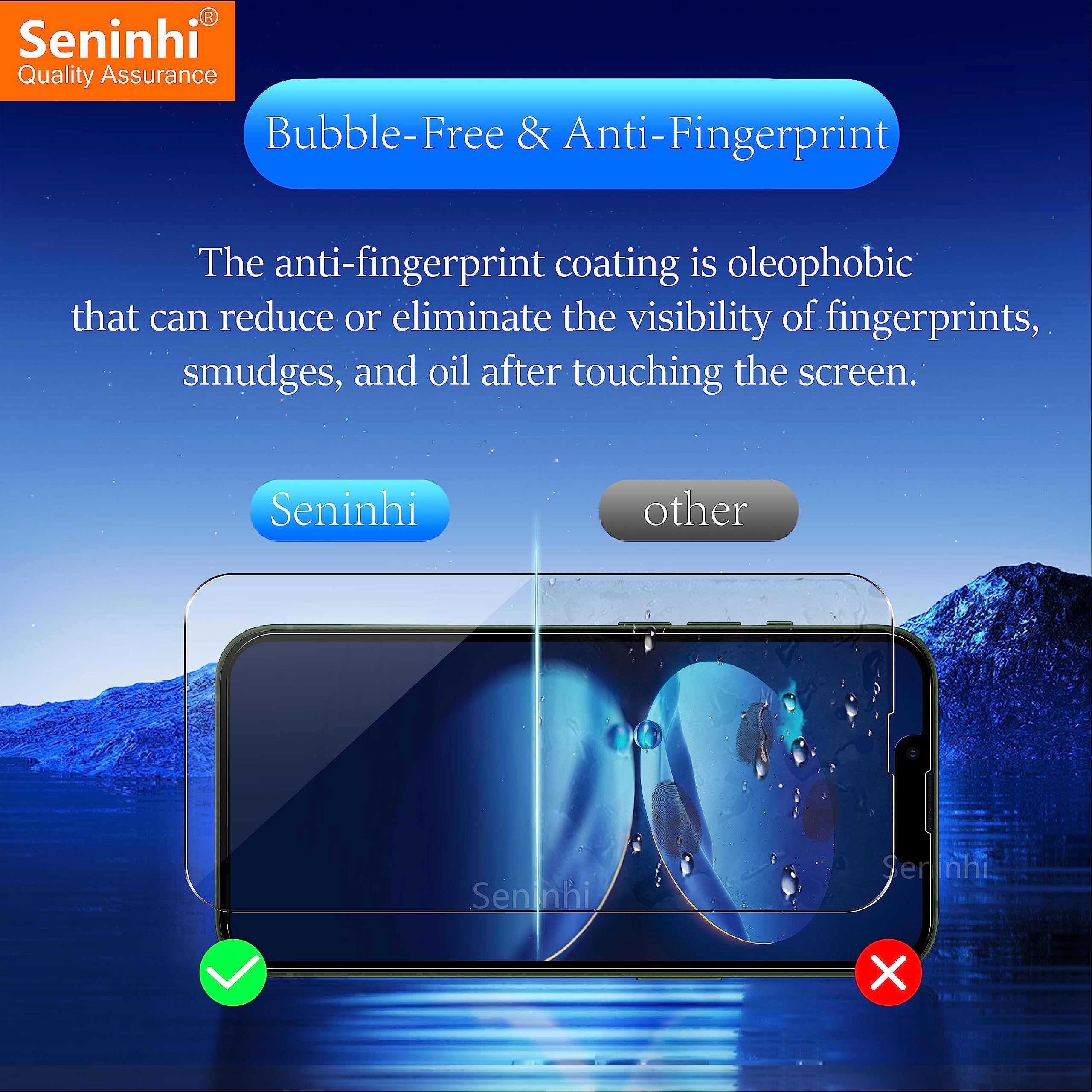 seninhi [3+3Pack] for iphone 13 Pro MAX 6.7inch Screen Protector 3Pack + Camera Lens Protector 3Pack, Tempered Glass Screen Protector [With Easy Installation Frame] [9H Hardness] [Anti-Scratch] [Bubble Free]-Clear