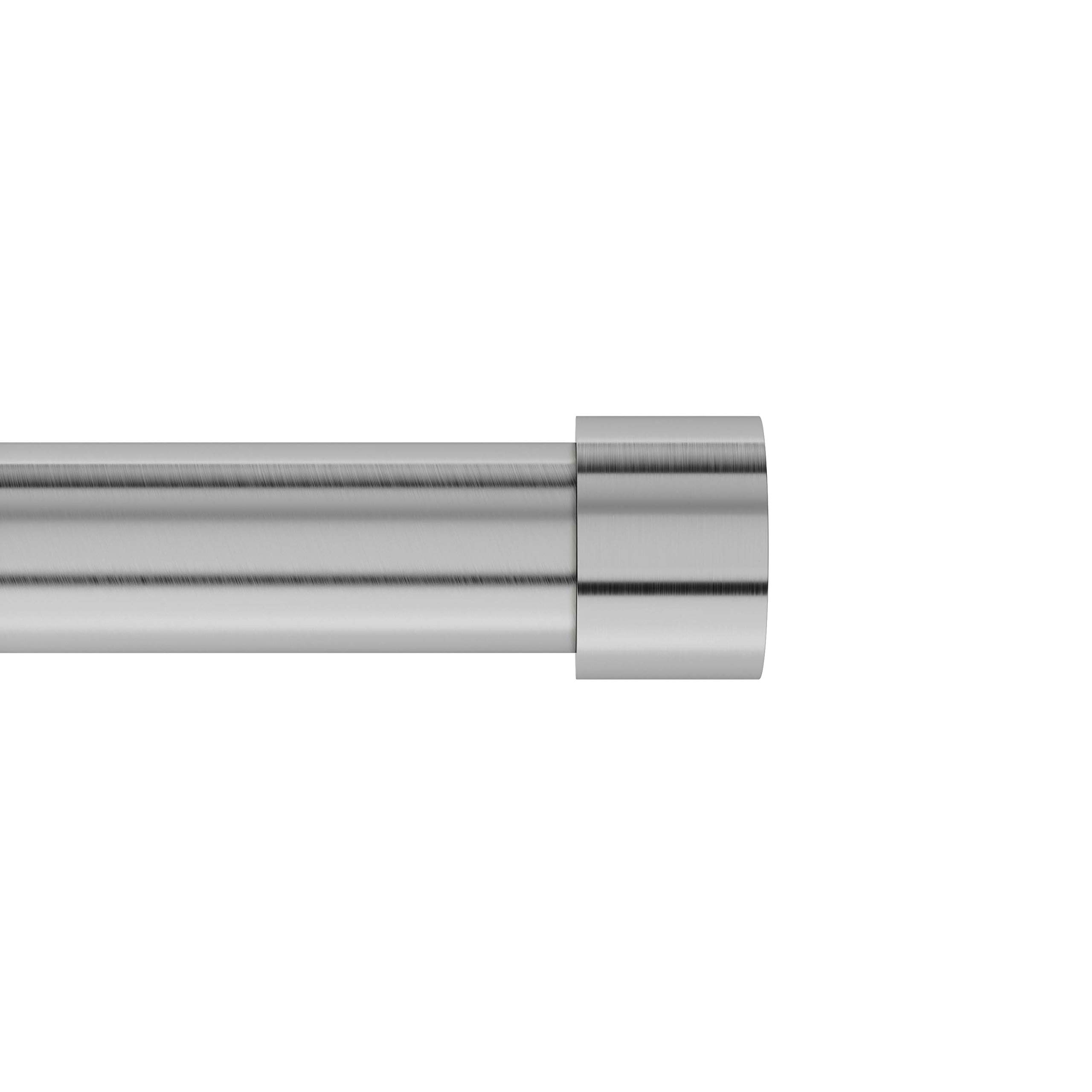 The Umbra Cappa 66 to 120 Inch Expandable 22 lb Max Load Capacity Single Curtain Rod with Matching Finials, Adjustable Wall-Mounted Curtain Rod Brackets, Screws, and Drywall Anchors (Nickel-Steel)