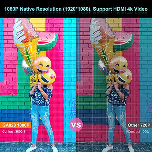 WENLII Full Projector Native 1920x1080P Projetor Smart Phone Beamer LED 3D Home Theater Video ( Size : Multiscreen Version )