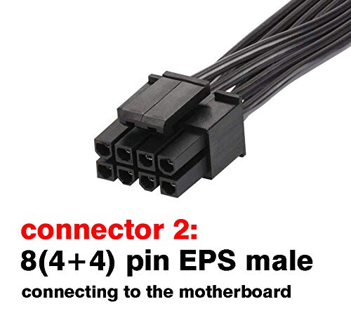 TeamProfitcom ATX CPU 8 Pin Power Extension Cable CPU 8 Pin Female to 8(4+4) Pin Male EPS-12V Extension Cable for Motherboard 32 Inches