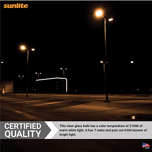 Sunlite 03625-SU LU70/MOG 70 Watt High Pressure Sodium Light Bulb, Mogul Base (E39), ANSI Code S62, 6300 Lumen, 24000 Life Hours, Clear, 2100K
