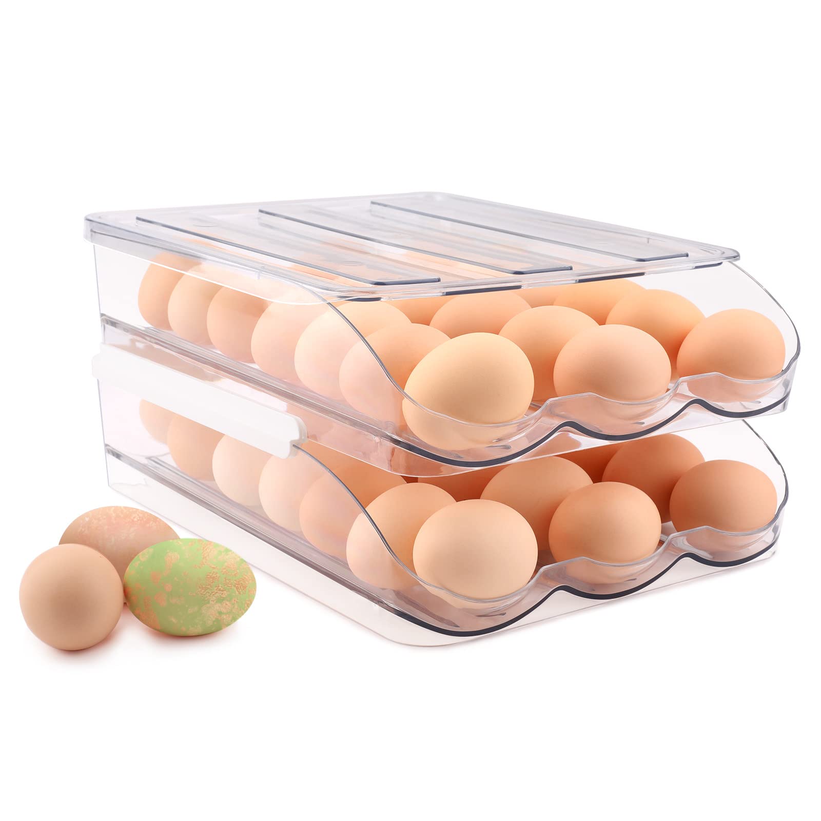Sept Montagne Acrylic Stackable Egg Container for Refrigerator, Transparent, 36 Count