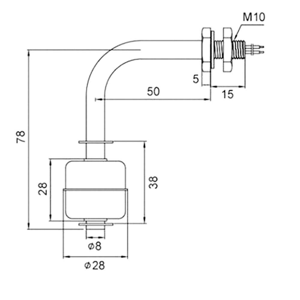 Switch Stainless Steel Liquid Level Sensor, 75mm Water Level Sensor for Pool Can