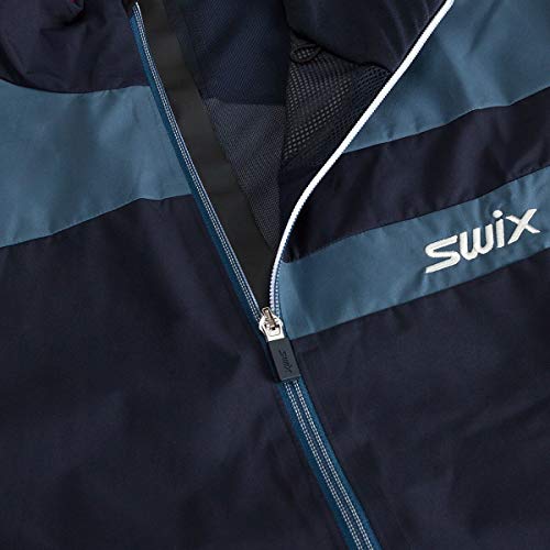Swix Men's Standard 15221 Evolution GTX Infinium Cross-Country Regular Fit Windproof Water-Resistant Ski Jacket, Dark Navy, X-Large