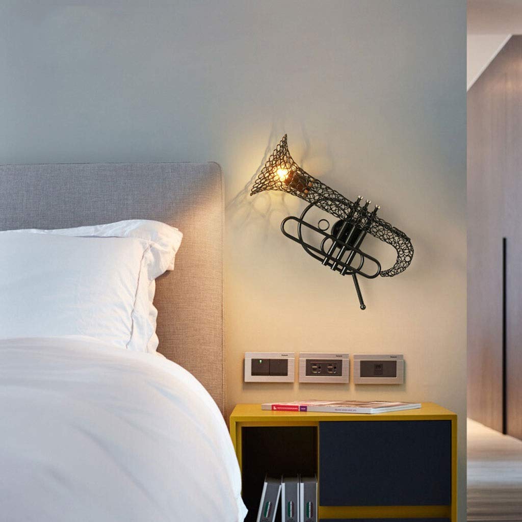 Wall Lamps/Sconces Sax Iron Wall Lamp Bar Cafe Industrial Style Restaurant Aisle Retro Wall Lamp Gift Gift Creative Custom Holiday Decoration Modern Wall Light