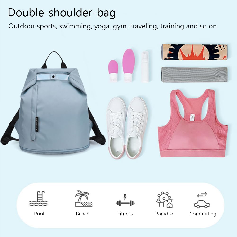 sikiwind Unisex Sports Storage Backpack with Shoe Compartment Fitness Rucksack Lightweight Dry & Wet Separation Gym Sackpack