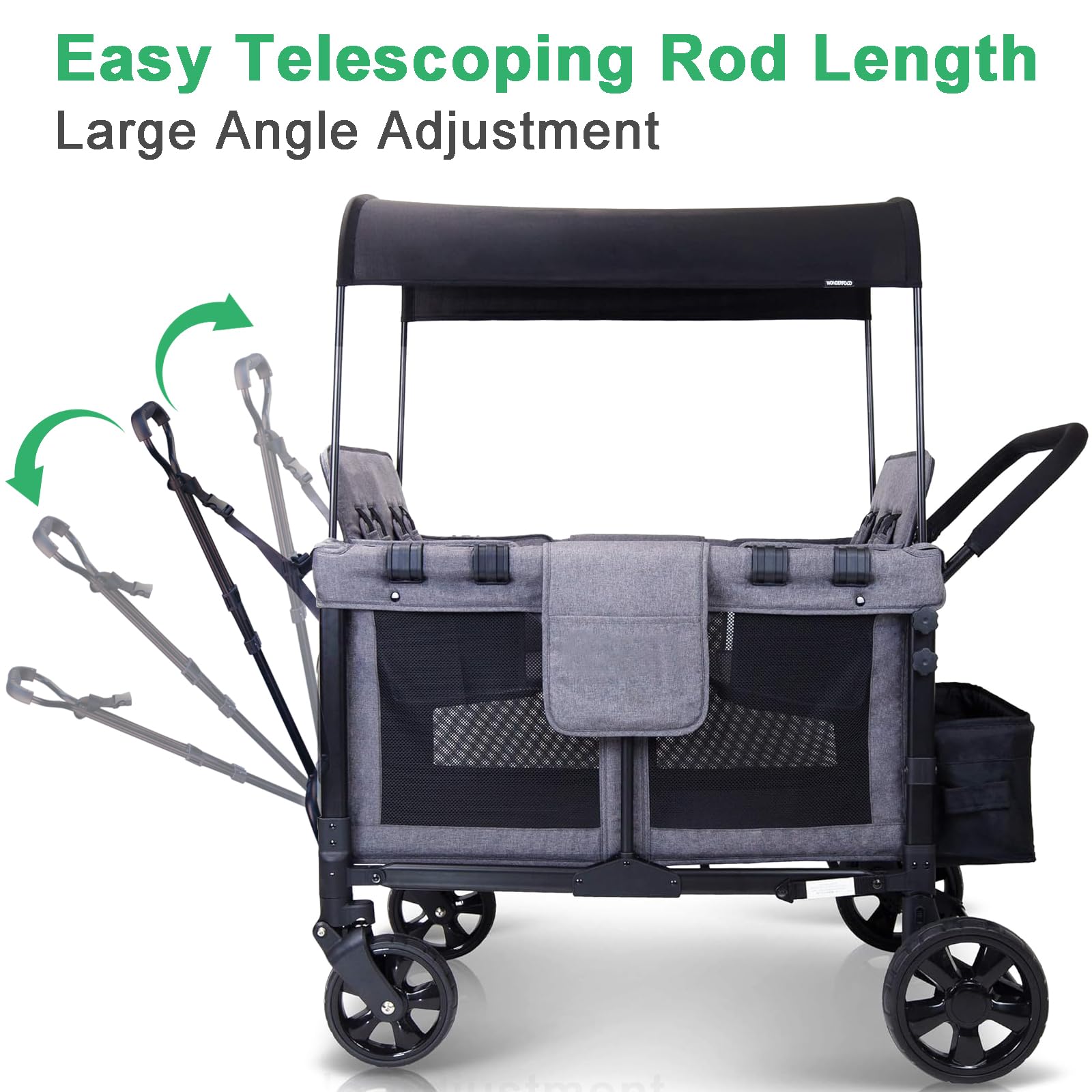 Wagon Handle for Wonderfold Wagon W Series Wagon Accessories-Universal Push Handle for Wagon - More Effort to Pull a Wagon - Drawn Carriage-Telescopic Rod for Station Wagon - to Rough Terrain