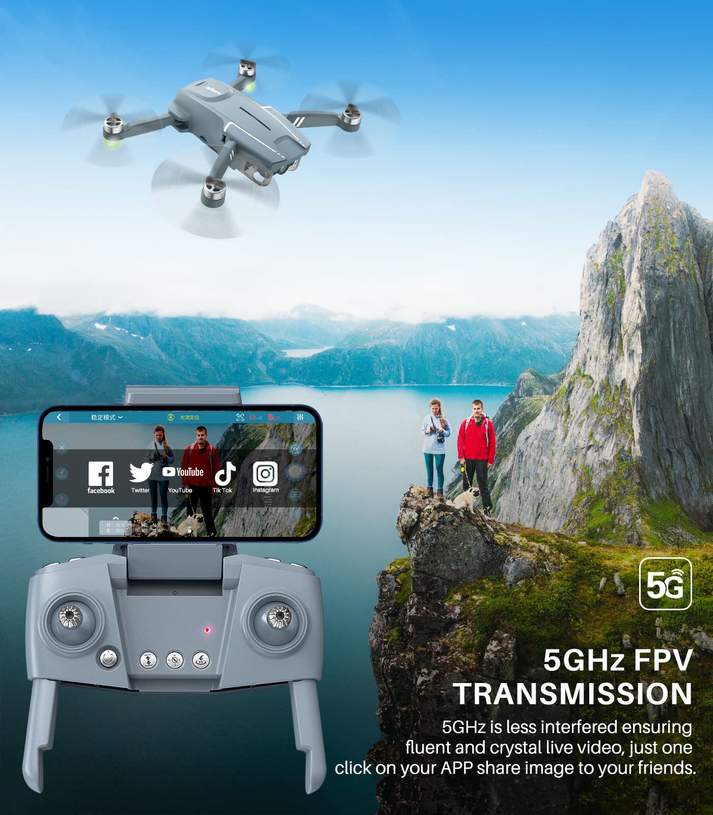 SYMA GPS Drone with 4K EIS UHD 90°FOV Camera Brushless Motor for Adults