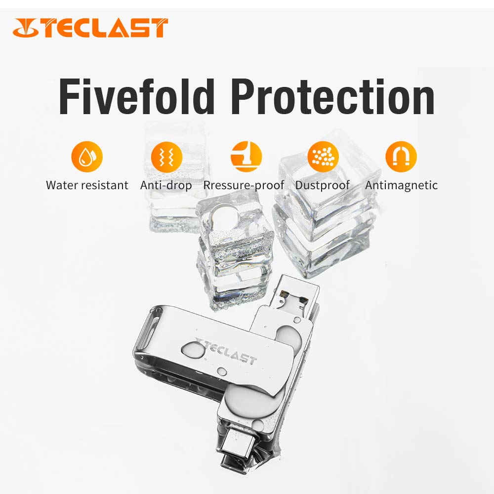 TECLAST 64GB Type-C USB3.0 Flash Drive Thin Metal U-Disk High Speed Rotated Design