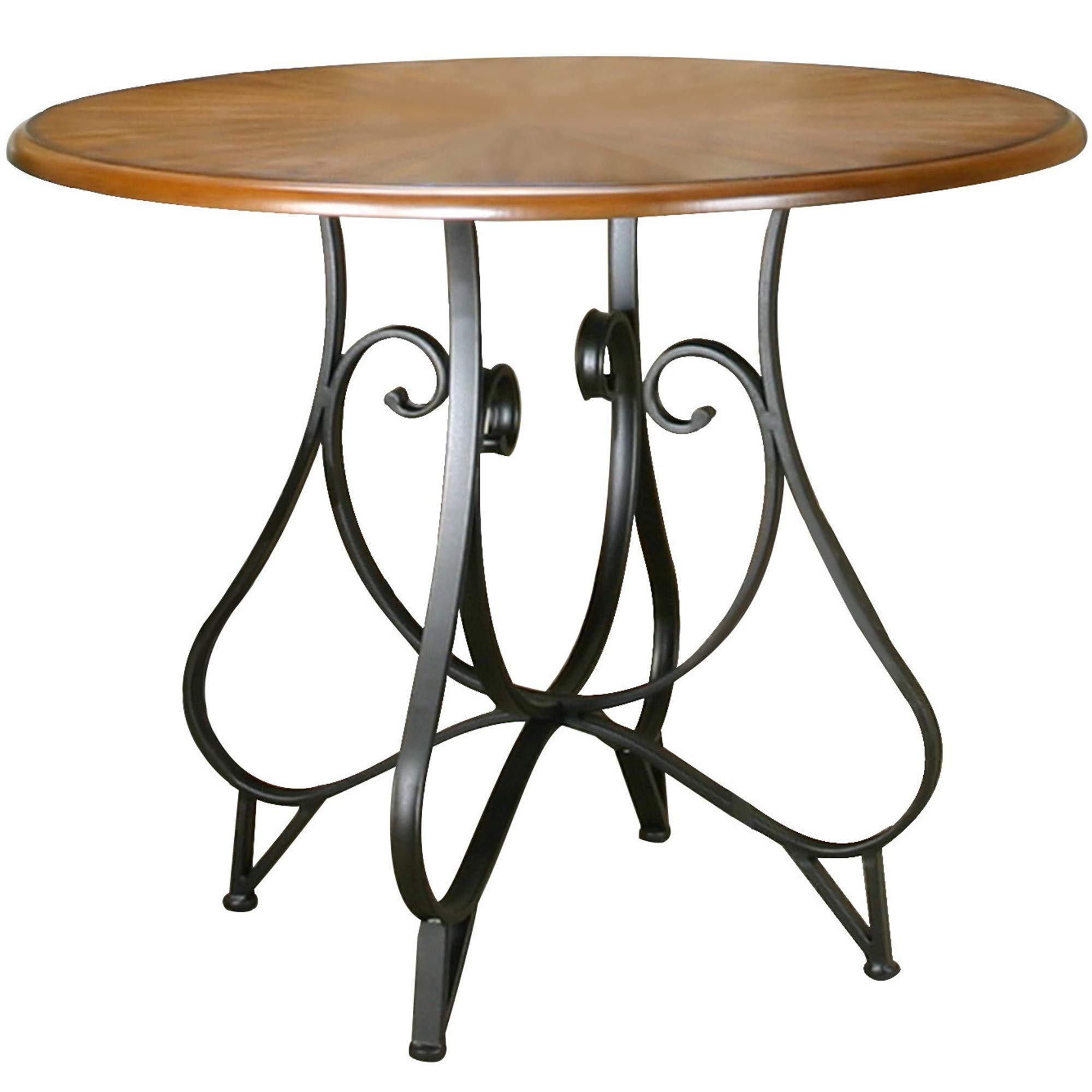 Sunset Trading Vail Dining Table, Espresso with distressed rustic medium oak top