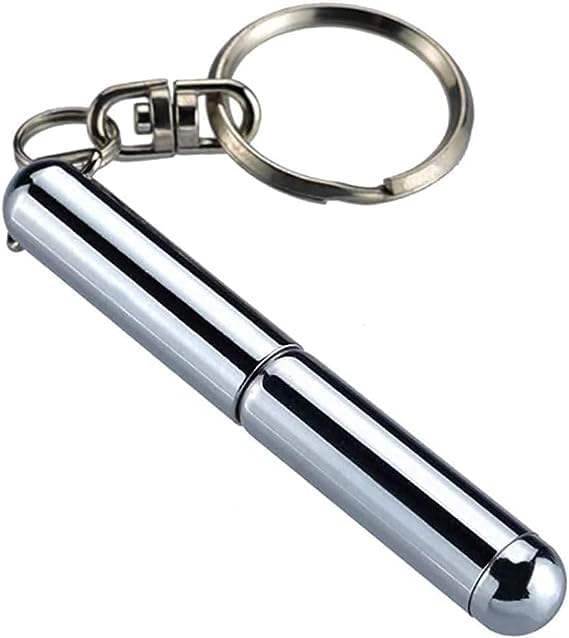 Silver Retractable mini pen made of stainless steel Metal Tool Pen Retractable pocket pen keychain Dad gadgets, birthday, Christmas for Students, Office Staff, Construction Workers Ballpoint Pens