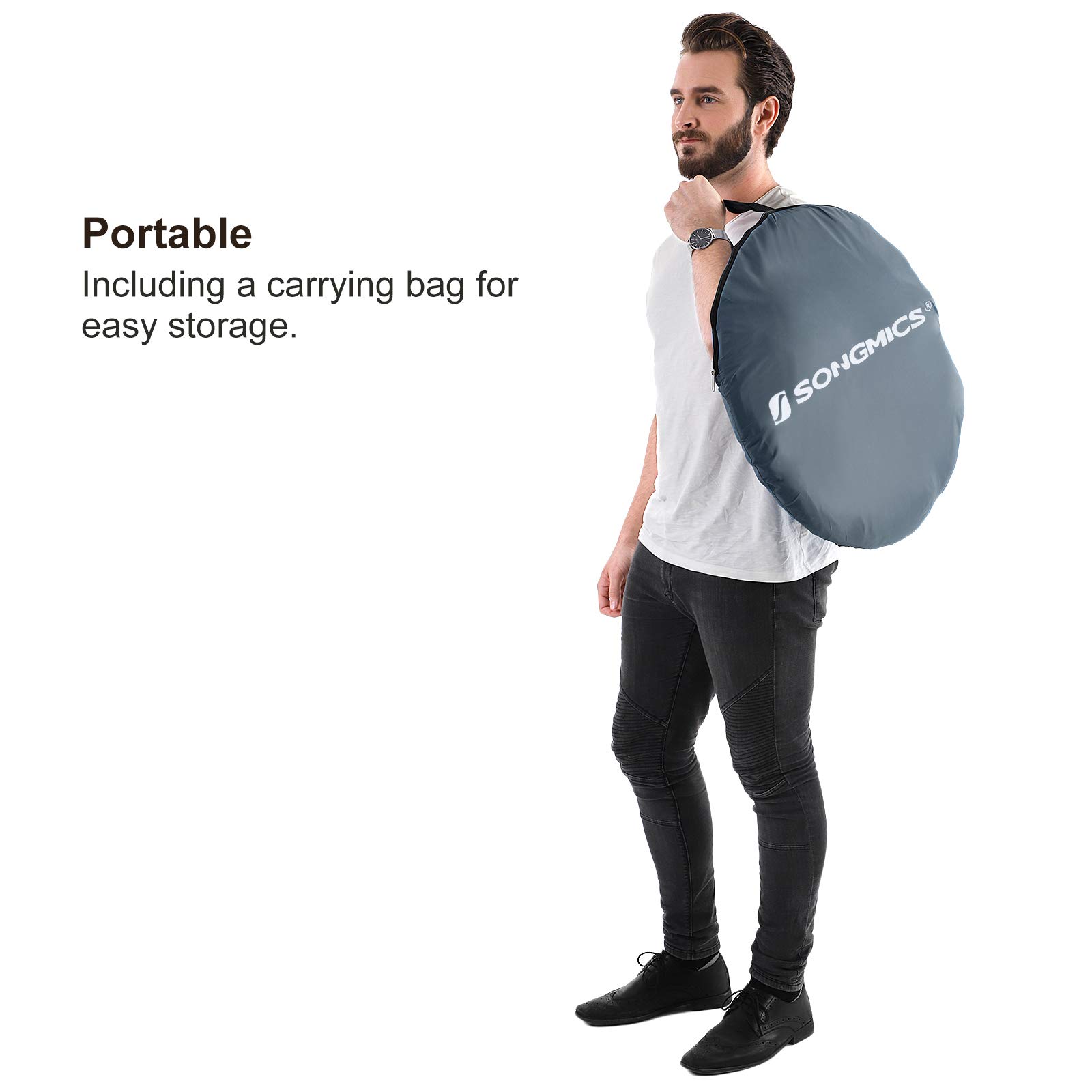 SONGMICS Pop up Tent, Privacy Shelter for Changing Room, Dark Gray + Blue