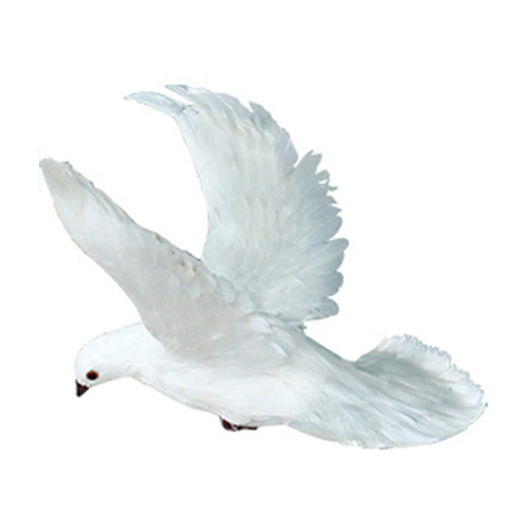 tegongse White Simulation Bird, Artificial Foam Feather Pigeon Ornaments Decorative Fake Doves for Home Garden Wedding Decoration Party