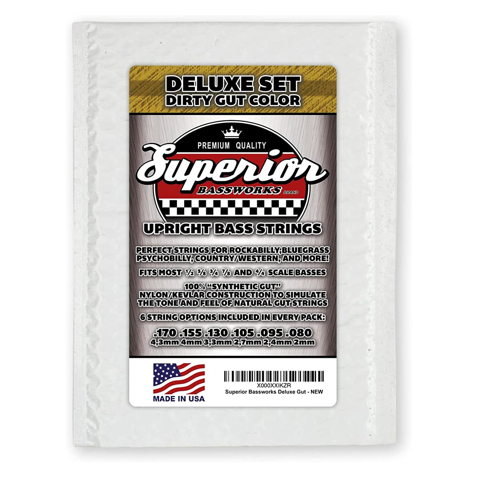 Superior Bassworks DELUXE Upright Double Bass Strings Dirty Gut Color FULL SET