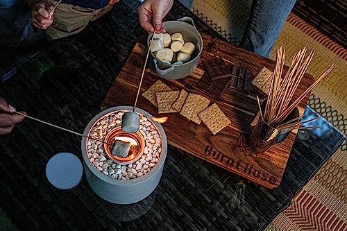 Tabletop Fire Pit - Indoor Concrete Fire Pit Bowl for a Cozy Ambiance - Large Portable Fire Bowl Luxury Indoor & Outdoor Table Top Fire Pit | Long Burning Ethanol Fire Pit for Indoor Fireplace