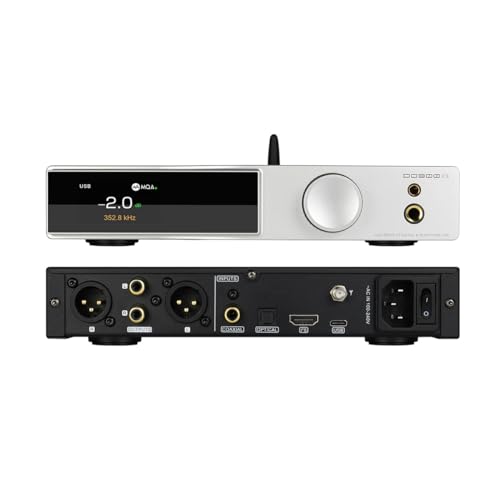 SMSL DO300EX HiFi Full Balanced Headphone Amplifier, AK4191 AK4499EX XU316 Desktop MQA DAC Amp, USB/OPT/COAX/I2S Input RCA/XLR Output 4.4mm/6.35mm Jack Home Audio Preamplifier (Silver)