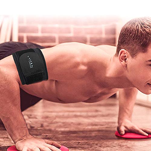 Tendonitis - Bicep ＆ Tricep Compression Sleeve/Wrap - Tricep Tendonitis, Bicep Tendonitis - Pain Relief for Bicep and Triceps Muscle Strains, Compression Arm Support (Black, 8.3" - 13.7" × W 3.93")