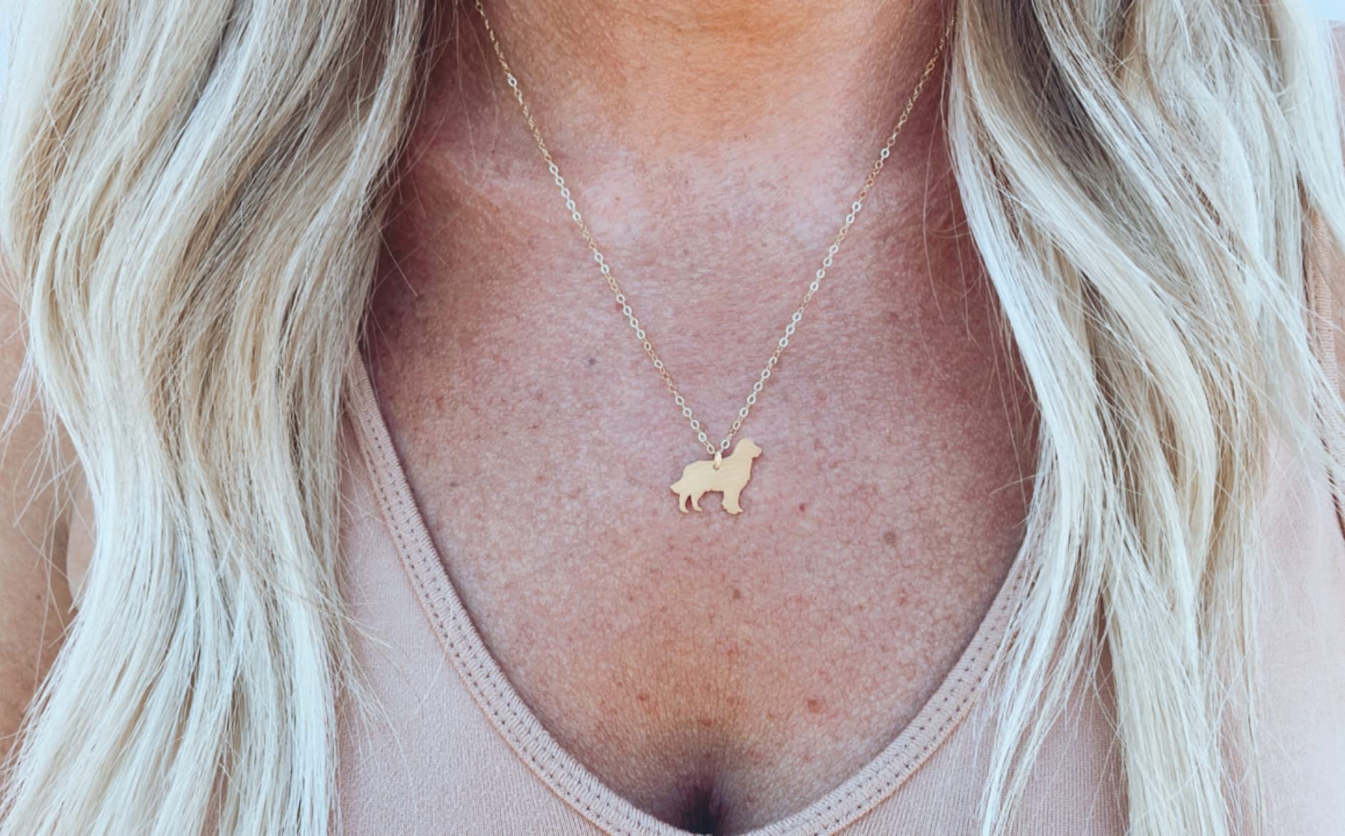 Sterling Silver 14k Gold/Rose Gold Necklace, Rottweiler, Great Dane, Pitbull, Border Collie, German Shepherd, Australian Shepherd, Doberman, Cocker Spaniel, Sterling Silver, No Gemstone